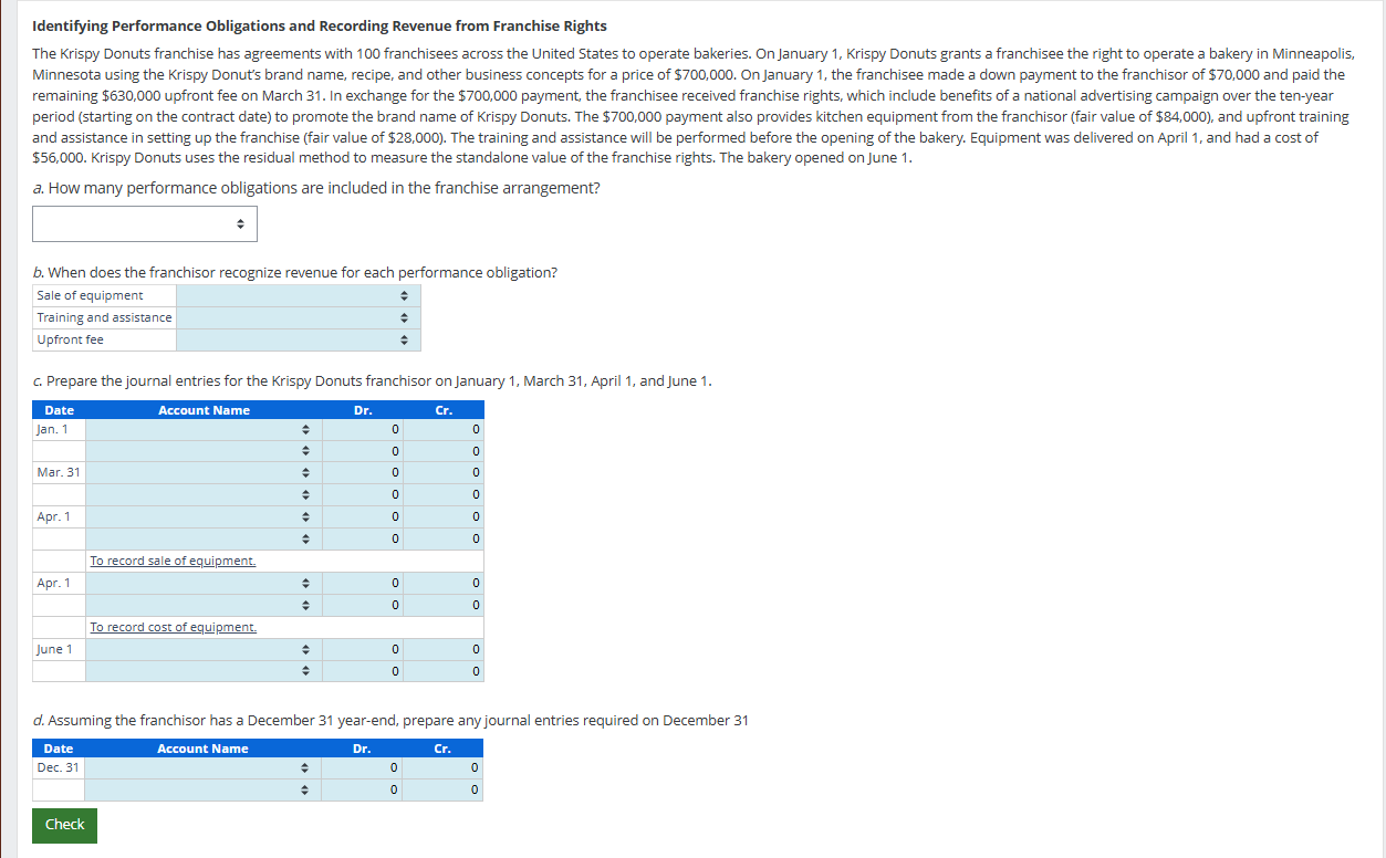 Solved Identifying Performance Obligations and Recording | Chegg.com