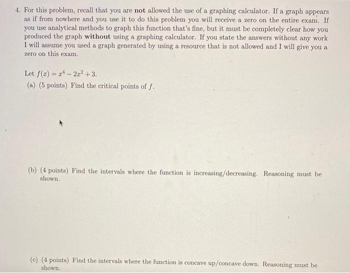 Solved 4. For this problem, recall that you are not allowed | Chegg.com