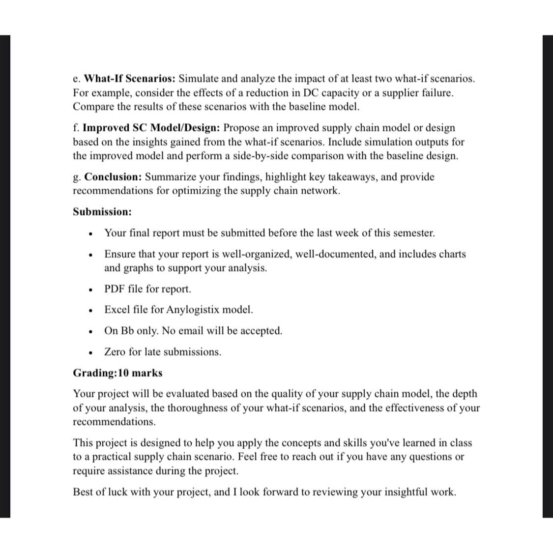 Solved IE541: Supply Chain Modeling ProjectObjective: To use | Chegg.com