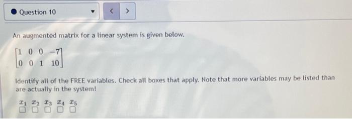 Solved An augmented matrix for a linear system is given | Chegg.com