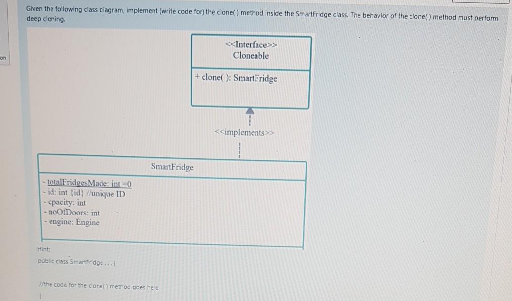Solved Given the following class diagram, implement (write | Chegg.com