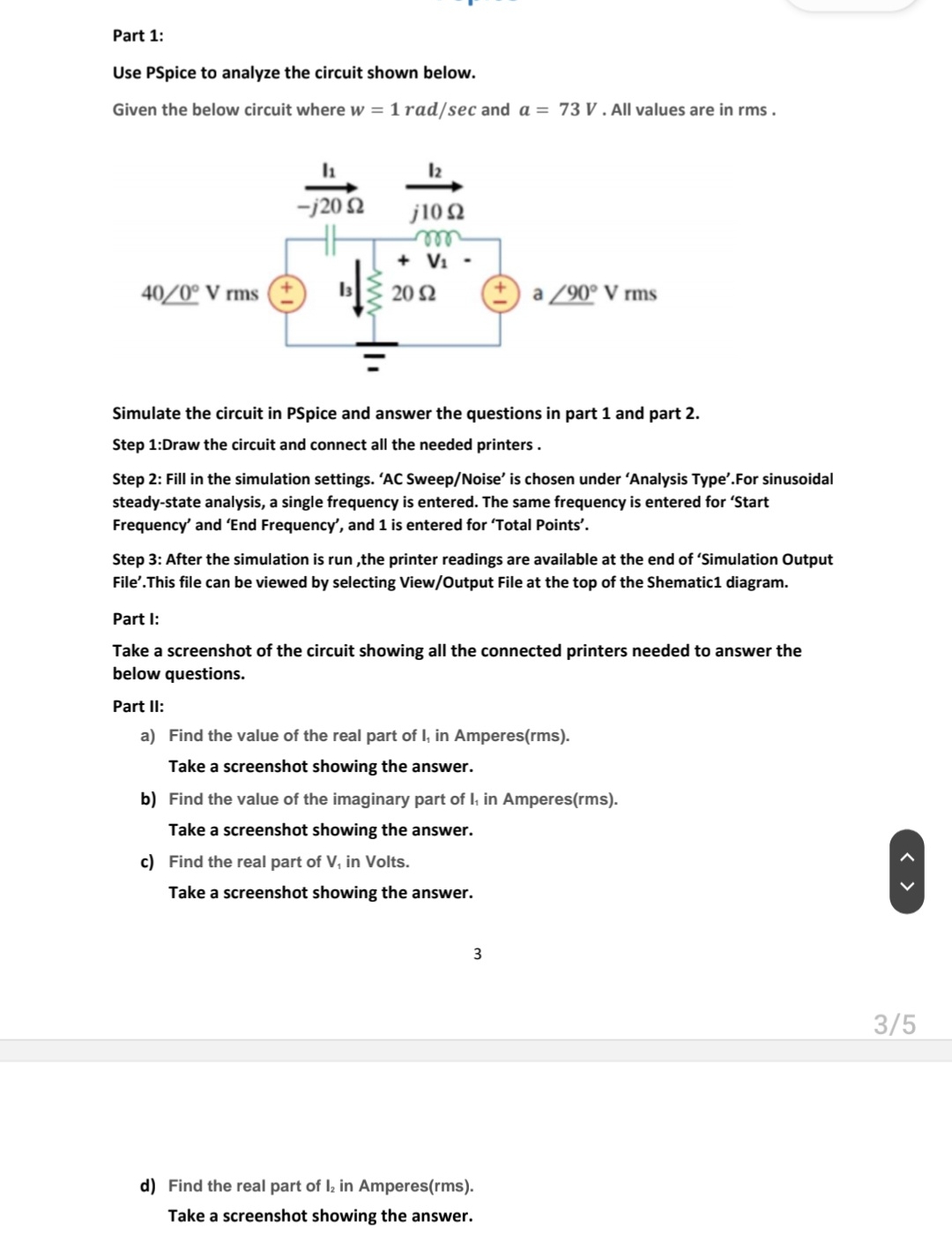 Solved Part 1:Use PSpice to analyze the circuit shown | Chegg.com