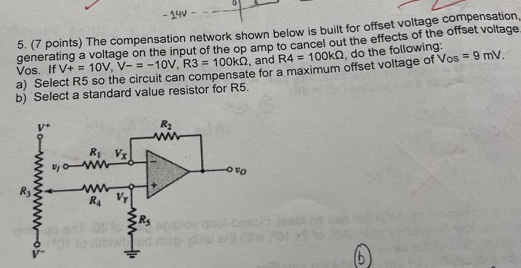 5. (7 points) The compensation network shown below is | Chegg.com