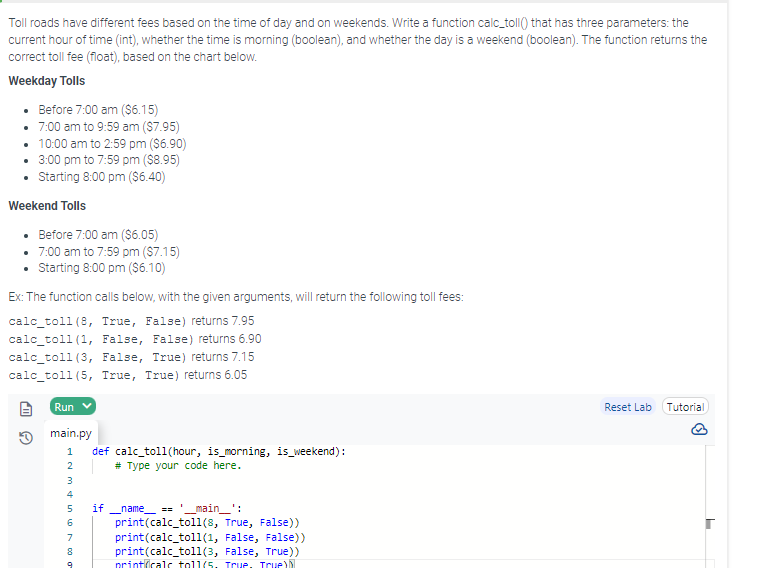 Solved Toll roads have different fees based on the time of | Chegg.com