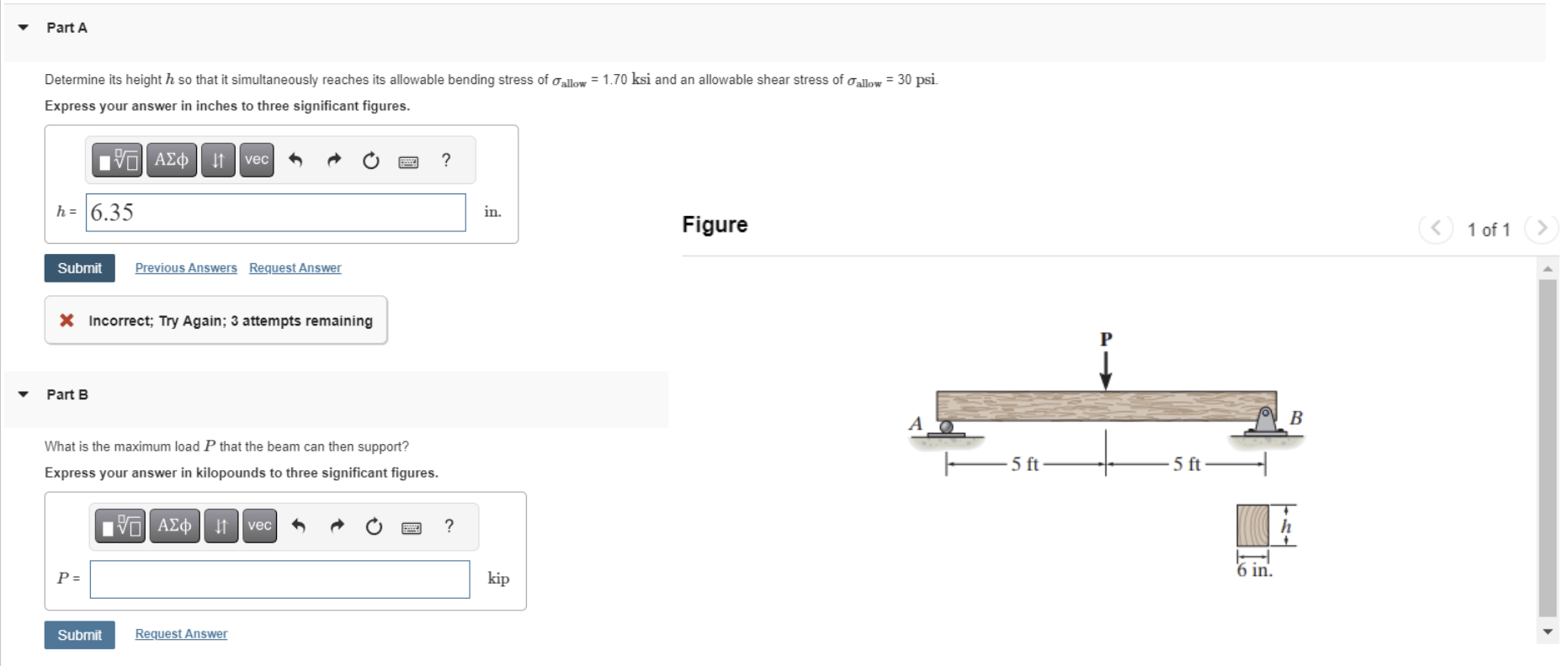 Solved Part ADetermine its height h ﻿so that it | Chegg.com