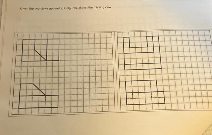 Solved Given the two views appearing in figures, sketch the | Chegg.com