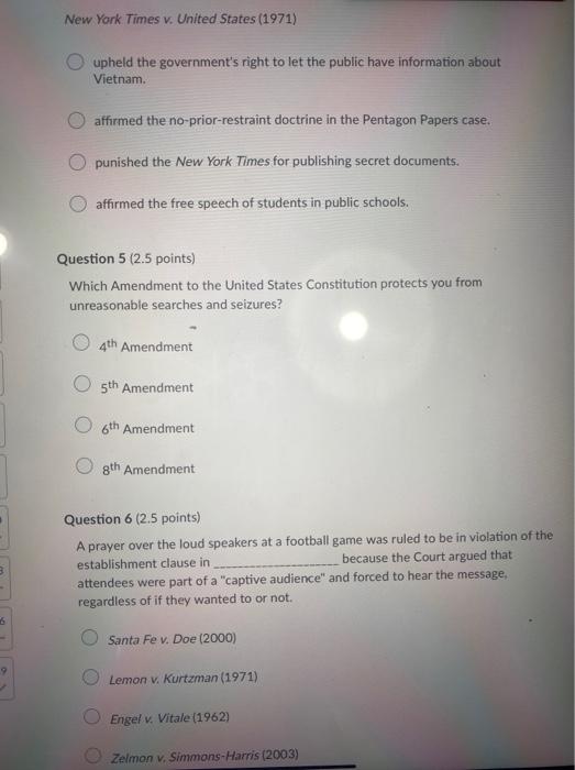 Solved New York Times v. United States (1971) upheld the | Chegg.com