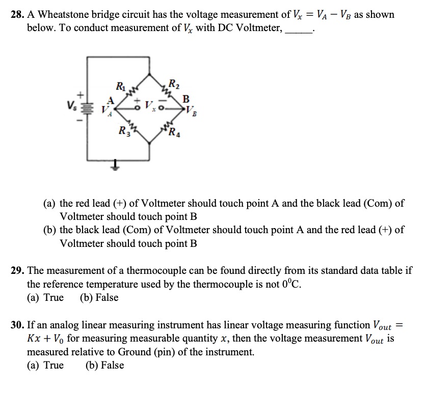 Solved A Wheatstone bridge circuit has the voltage | Chegg.com
