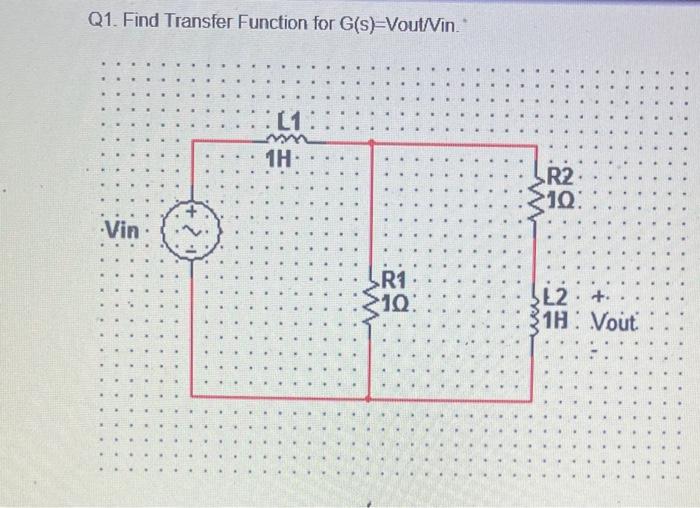 Solved Q1. Find Transfer Function for G(s)= Vout/Vin. | Chegg.com