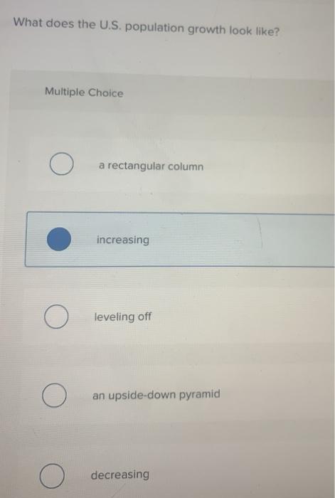 Solved What does the U.S. population growth look like? | Chegg.com