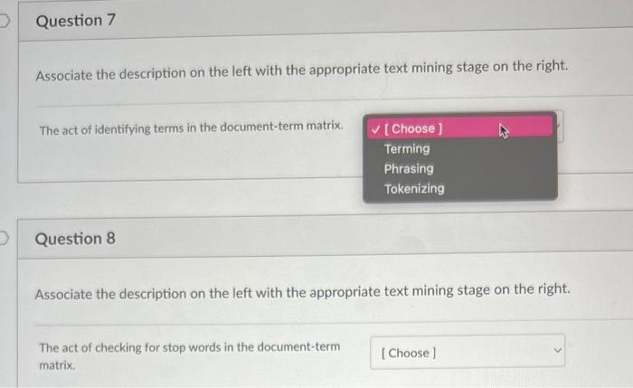 Solved Associate the description on the left with the | Chegg.com