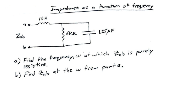 Solved Impedance as ﻿a function of ﻿frequencyaw at ﻿which | Chegg.com