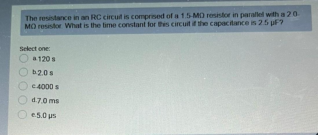 Solved The resistance in an RC circuit is comprised of a | Chegg.com