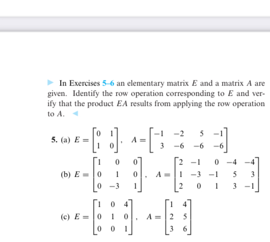 Solved In Exercises 5-6 ﻿an elementary matrix E ﻿and a | Chegg.com