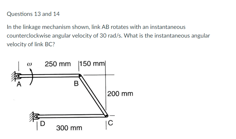 Solved In the linkage mechanism shown, link AB rotates with | Chegg.com