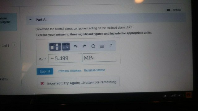 Solved А 60 MPa 80 MPa Review where sing the Part A | Chegg.com