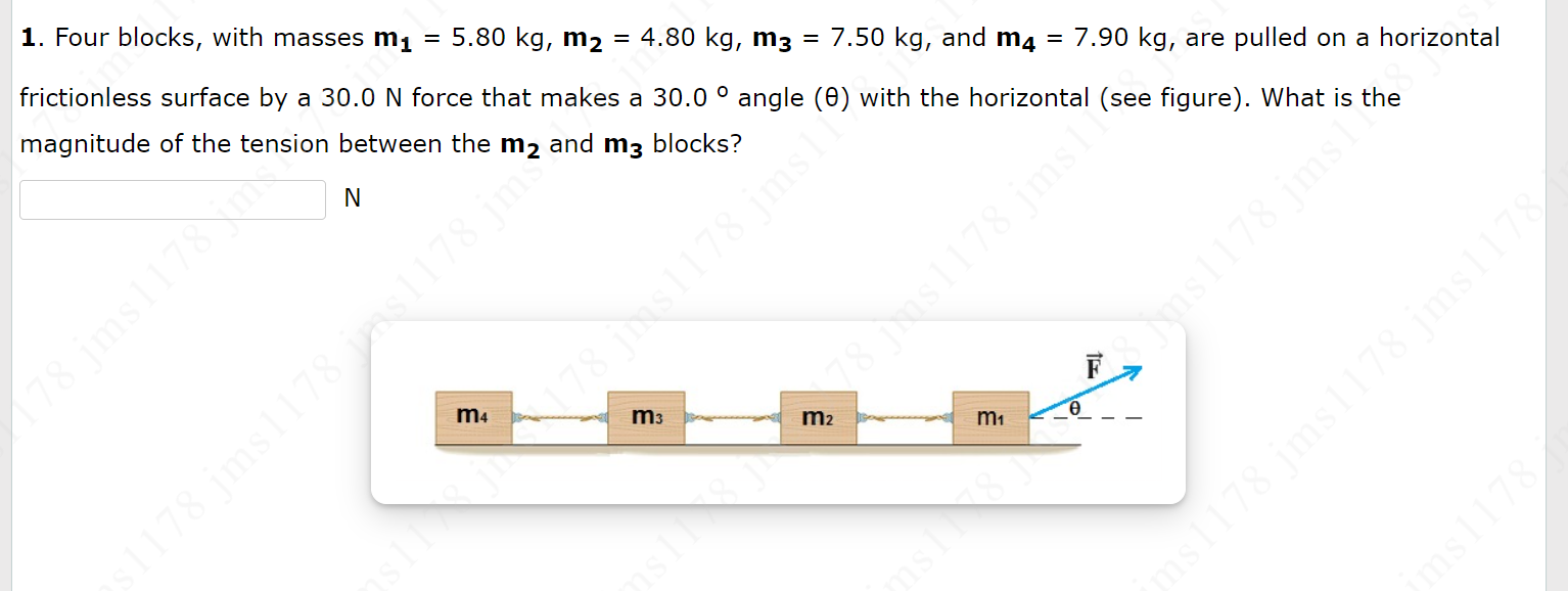 Solved Four blocks, with masses | Chegg.com