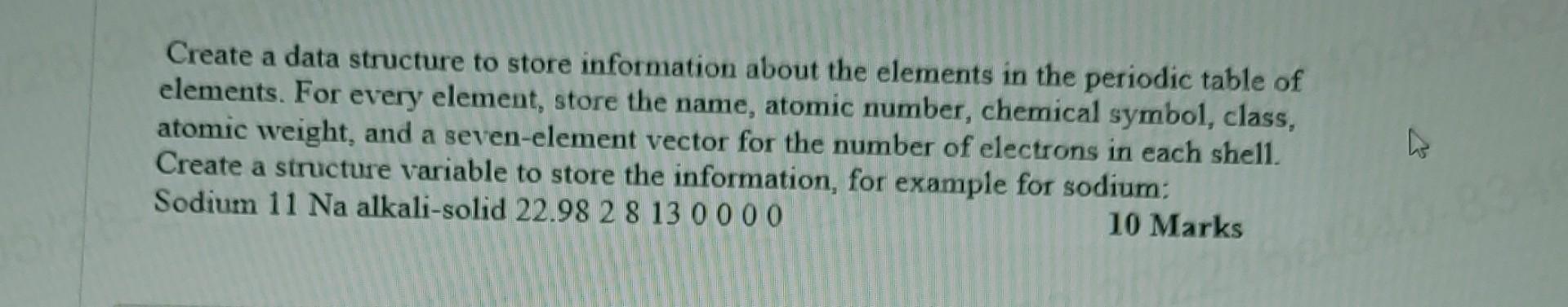 Solved Create a data structure to store information about | Chegg.com