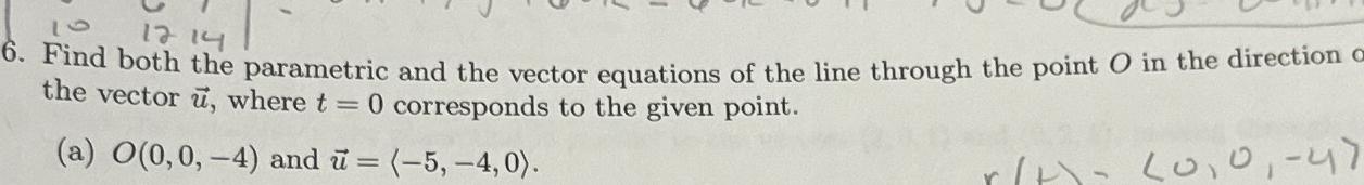 Solved Find both the parametric and the vector equations of | Chegg.com