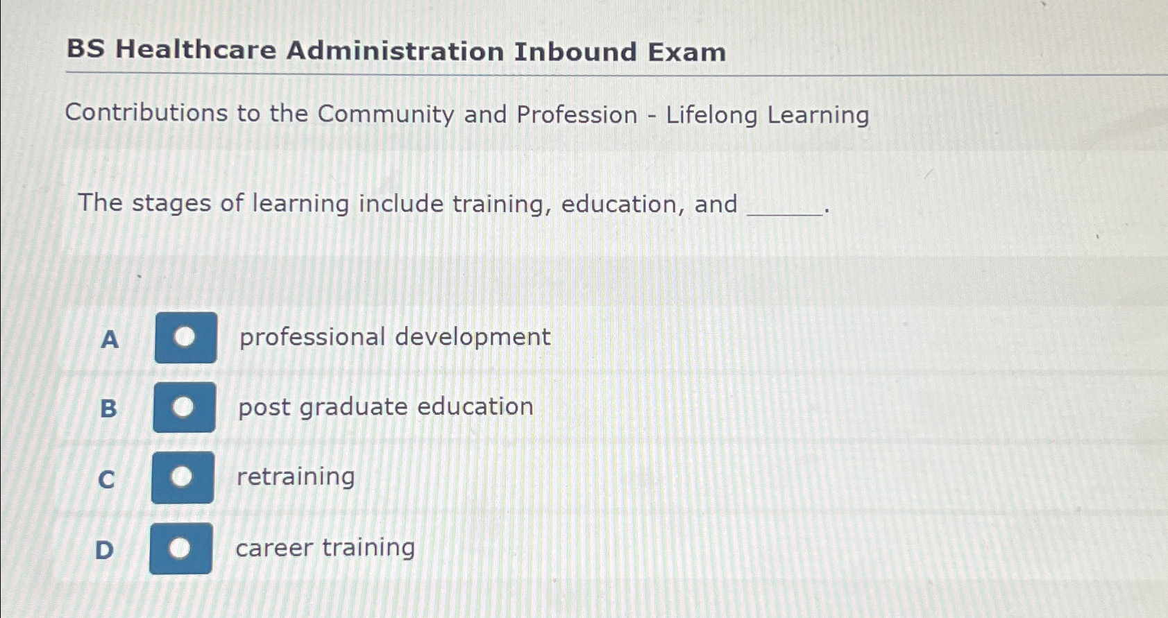 Solved BS Healthcare Administration Inbound | Chegg.com