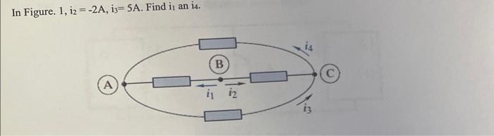 Solved In Figure. 1,i2=−2A,i3=5A. Find i1 an i4. | Chegg.com