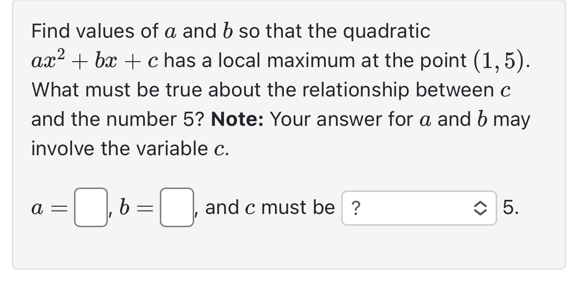 Solved Find values of a and b ﻿so that the quadratic | Chegg.com