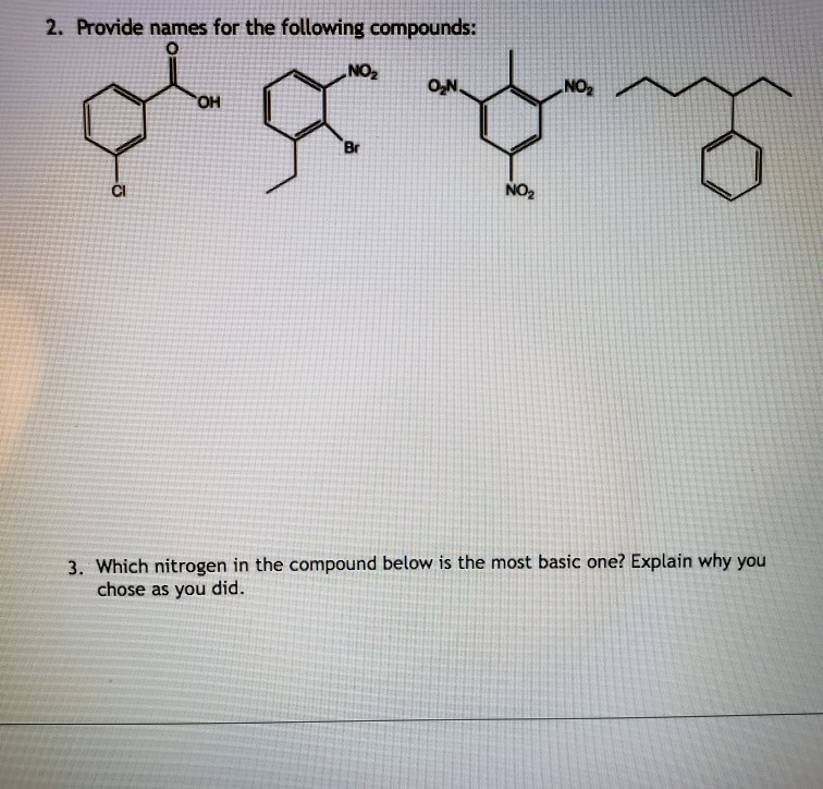 Solved 2. Provide names for the following compounds: o po | Chegg.com