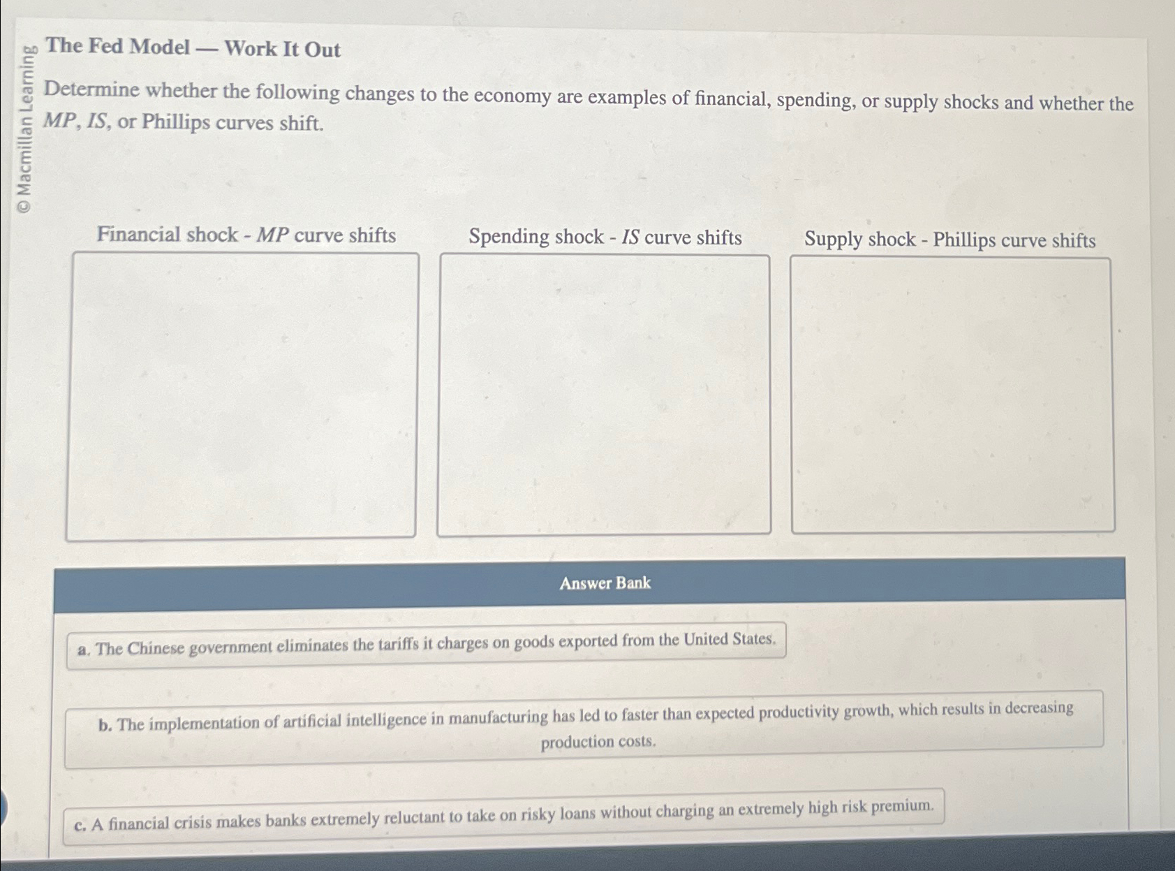 Solved The Fed Model — ﻿Work It OutDetermine whether the | Chegg.com