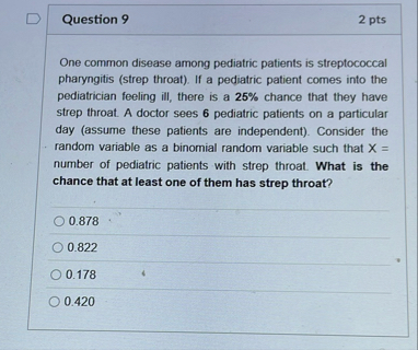 Solved Question 92 ﻿ptsOne common disease among pediatric | Chegg.com