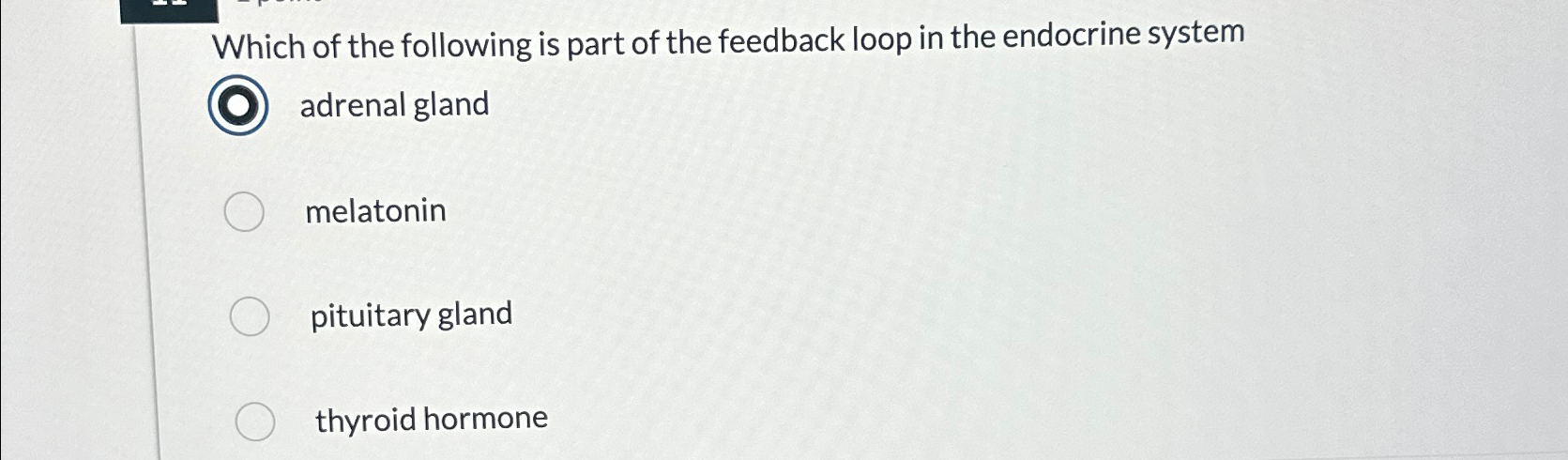 Solved Which of the following is part of the feedback loop | Chegg.com