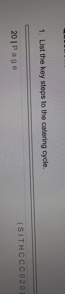 Solved 1. List the key steps to the catering cycle. | Chegg.com