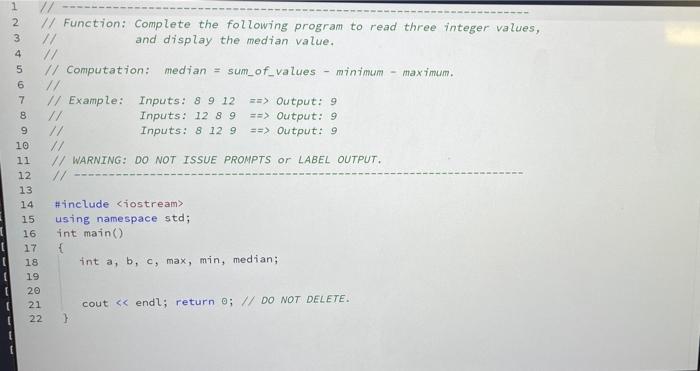 Solved 1 Function Complete The Following Program To Read 