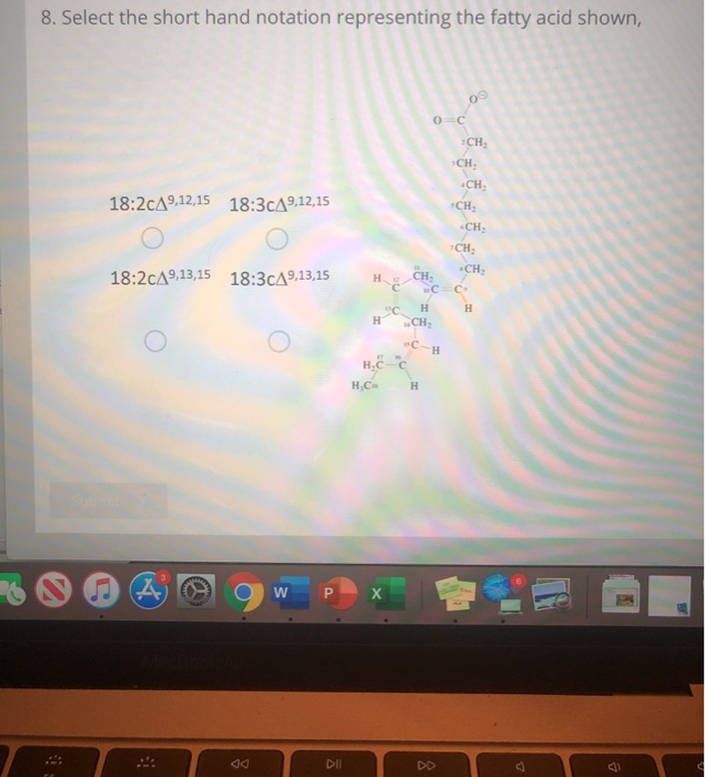 Solved 8. Select the short hand notation representing the | Chegg.com