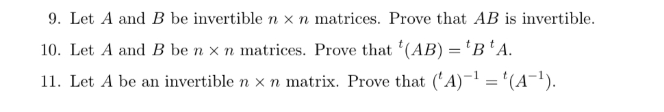 Solved Let A and B ﻿be invertible n×n ﻿matrices. Prove that | Chegg.com