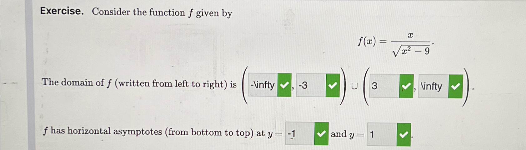 Solved Exercise. Consider the function f ﻿given | Chegg.com