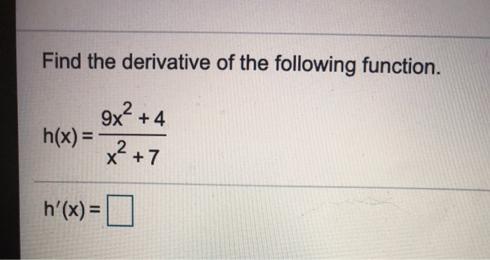 Solved Calculate the derivative of the following function. y | Chegg.com