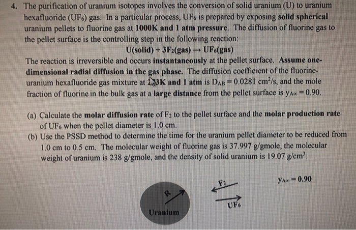 4. The purification of uranium isotopes involves the | Chegg.com