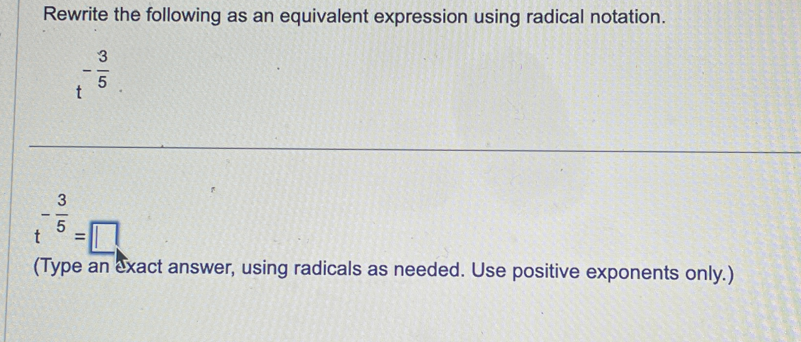 Solved Rewrite the following as an equivalent expression | Chegg.com