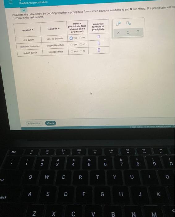 Solved III Predicting precipitation Complete the table below | Chegg.com