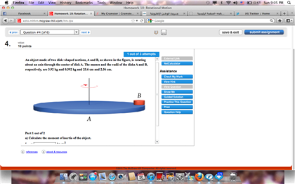 Solved An object made of two disk-shaped sections, A and B, | Chegg.com