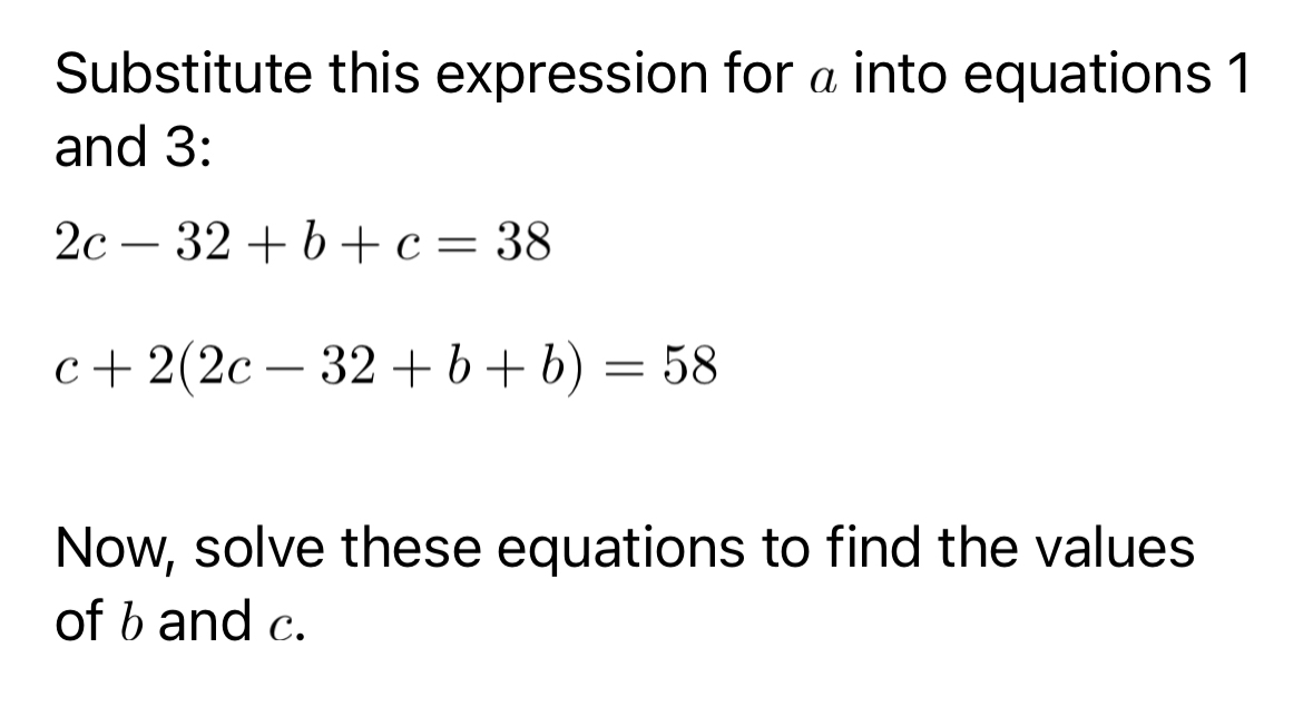 Solved Substitute this expression for a into equations 1 | Chegg.com