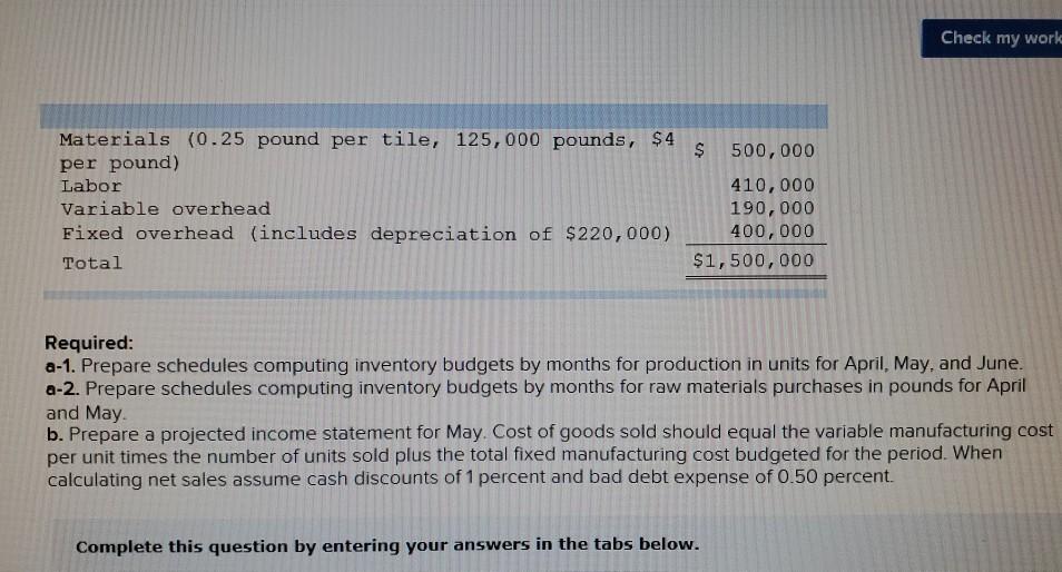 Solved Check my work Problem 13-61 (Algo) Comprehensive | Chegg.com