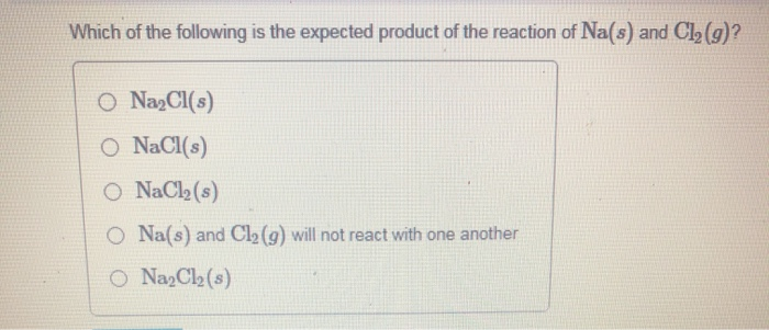Solved Which of the following is the expected product of the | Chegg.com