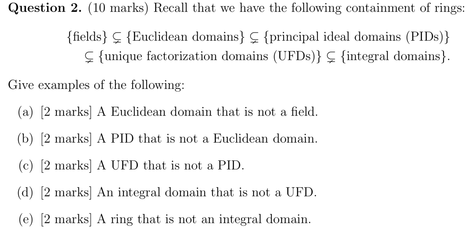 Solved Question 2. (10 ﻿marks) ﻿Recall that we have the | Chegg.com