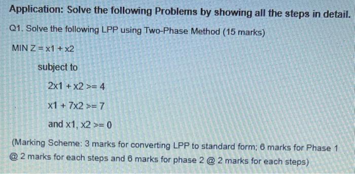 Solved Application: Solve the following Problems by showing | Chegg.com