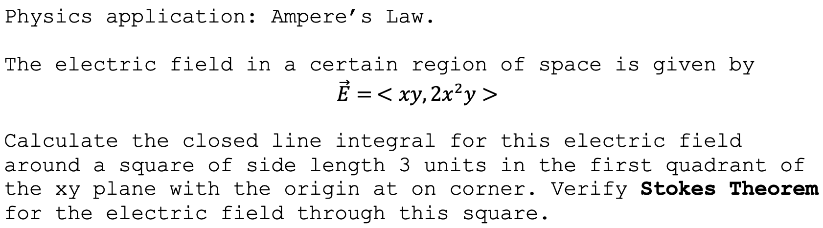 Solved Physics application: Ampere's Law.The electric field | Chegg.com