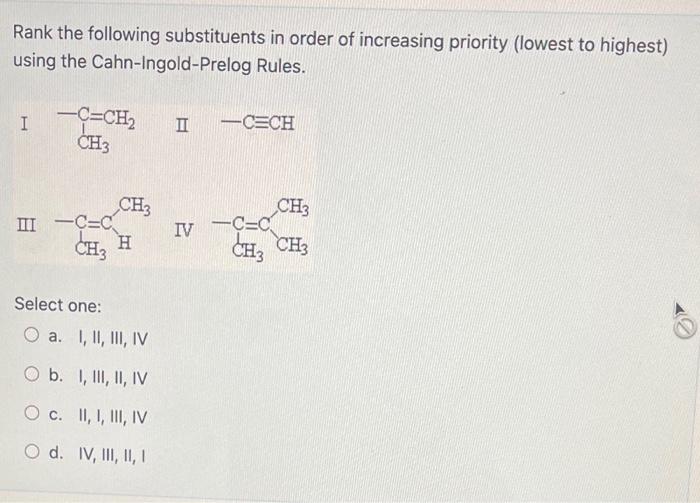 Solved Rank the following substituents in order of | Chegg.com