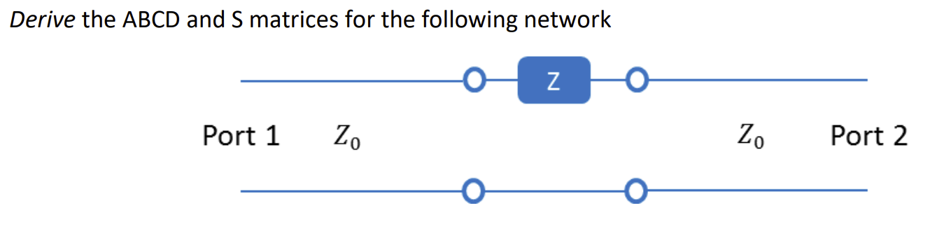 Solved Derive the ABCD and S ﻿matrices for the following | Chegg.com