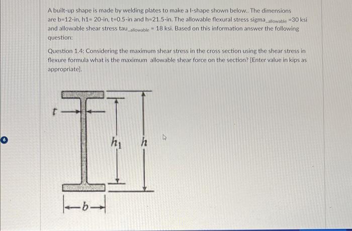 Solved A built-up shape is made by welding plates to make a | Chegg.com