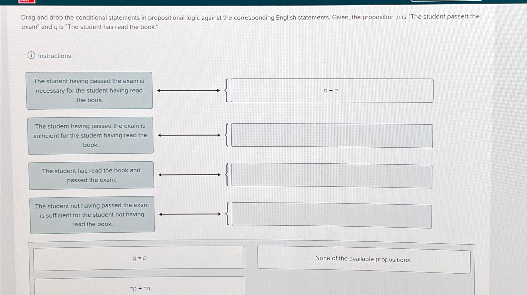 Solved Drag and drop the conditional statements in | Chegg.com